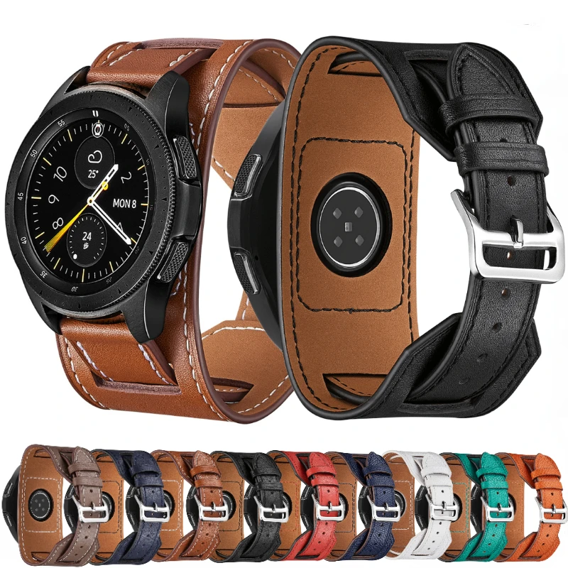 22mm 20mm Premium Leather Strap For Samsung Watch 7 6 5 4 40mm 44mm ...