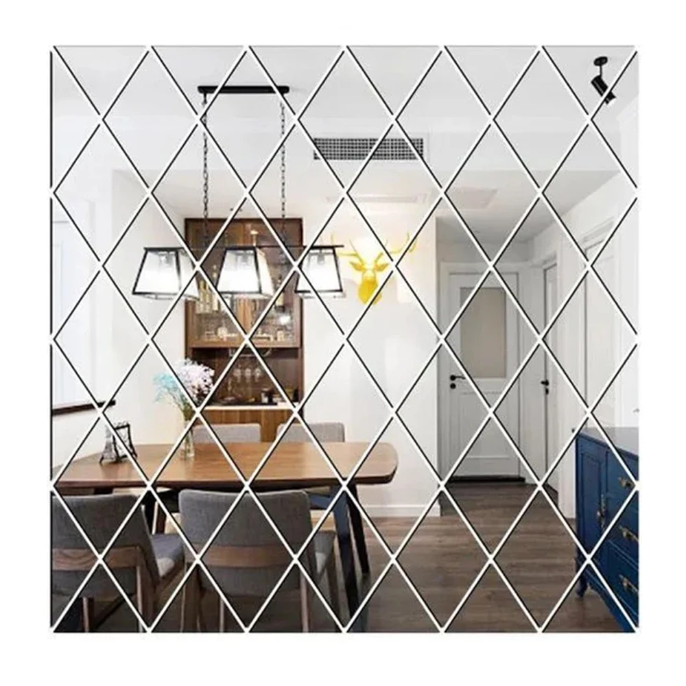 Stickers-muraux-miroir-3D-en-acrylique-triangles-de-losange-d-coration ...