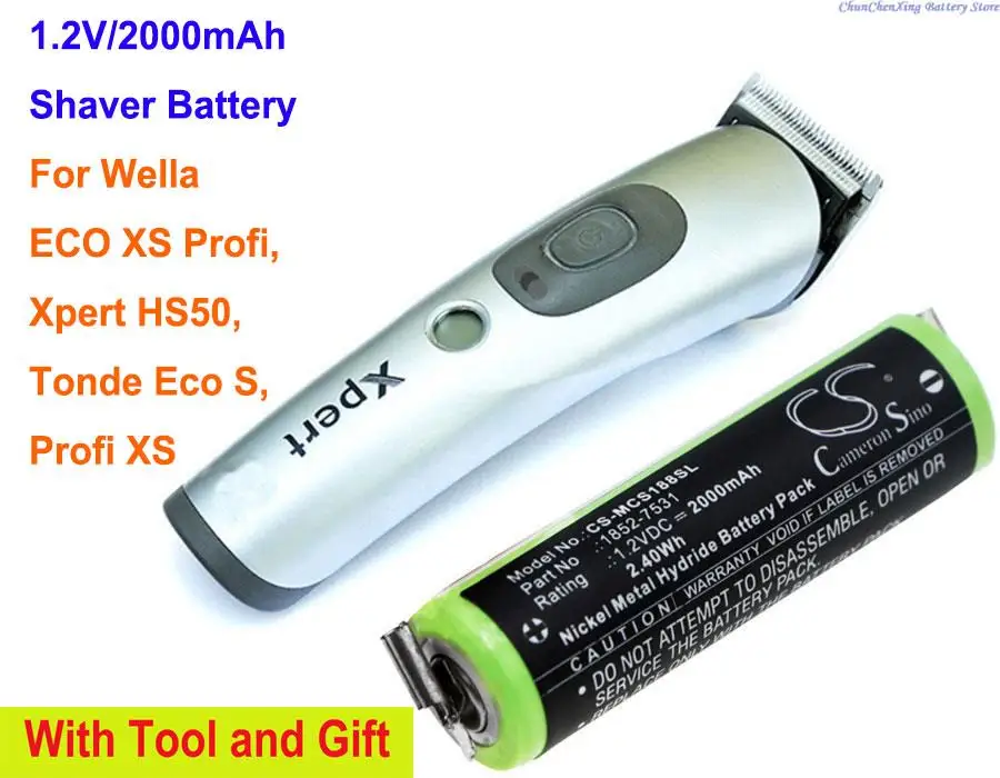 Cameron Sino 2000mah Shaver Battery For Wella Xpert Hs50, Tonde Eco S ...