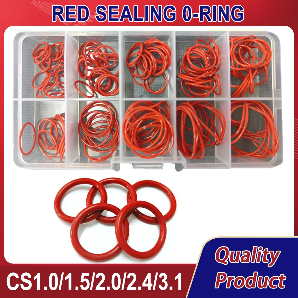 50-200Pcs Silicone O Ring Sealing Washer Red VMQ O-ring plumbing gaskets Oil Resistant High ...