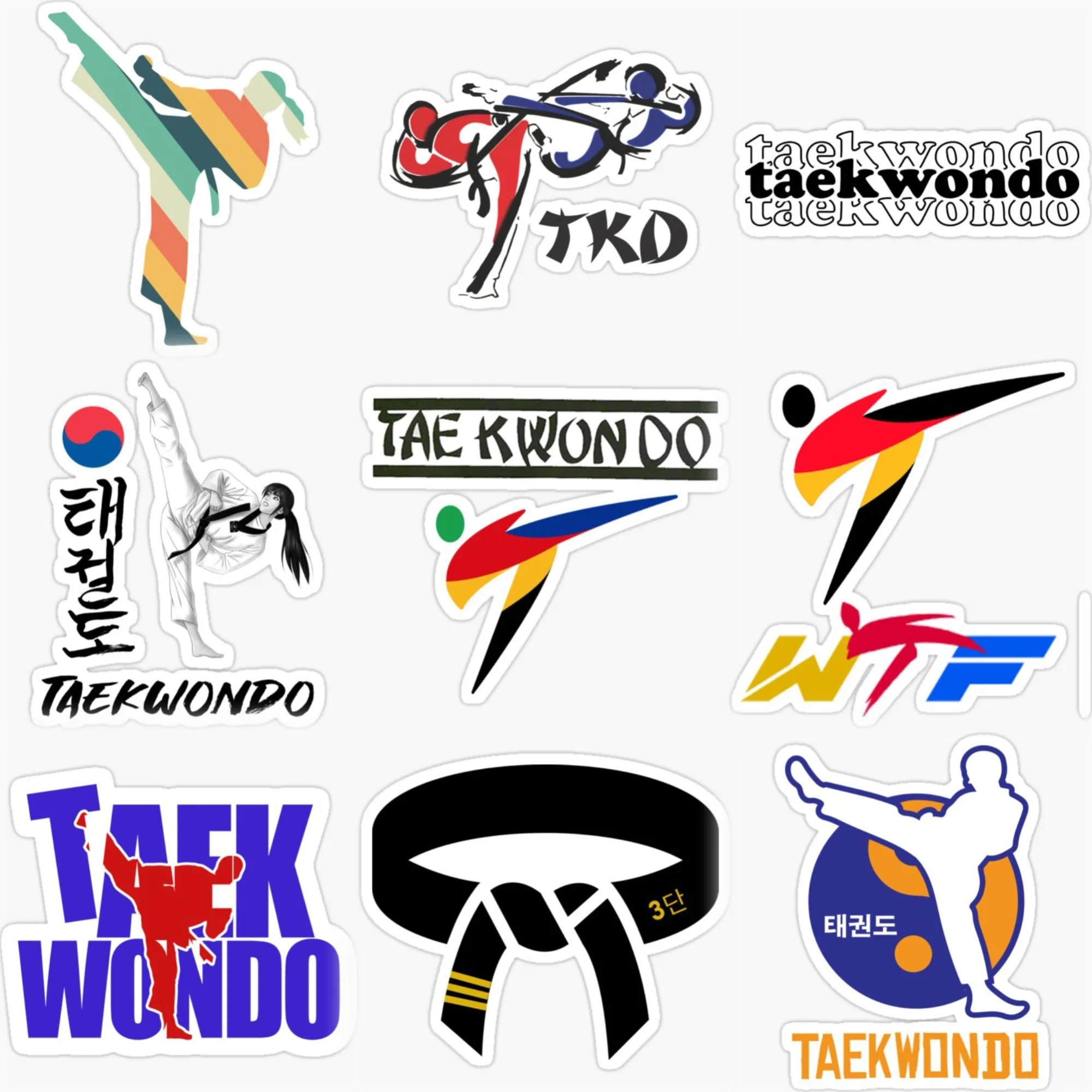 TKD Taekwondo Combat Kicking Car Stickers Accessories Customizable Size ...