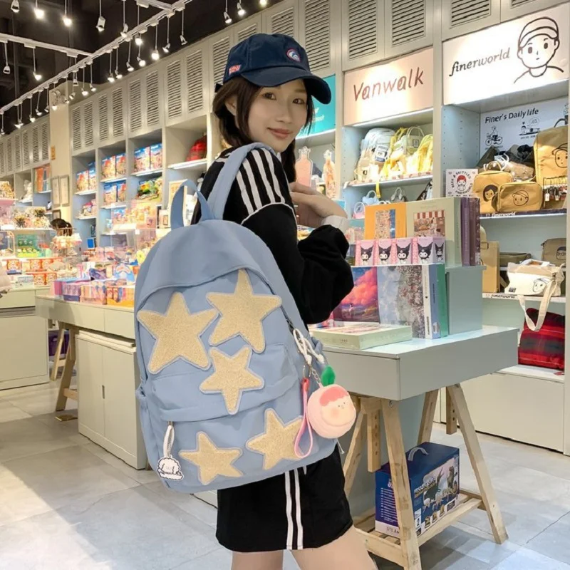 Japanese Cute Girl Small Crowd Self-made Pentagram Backpack ins ...