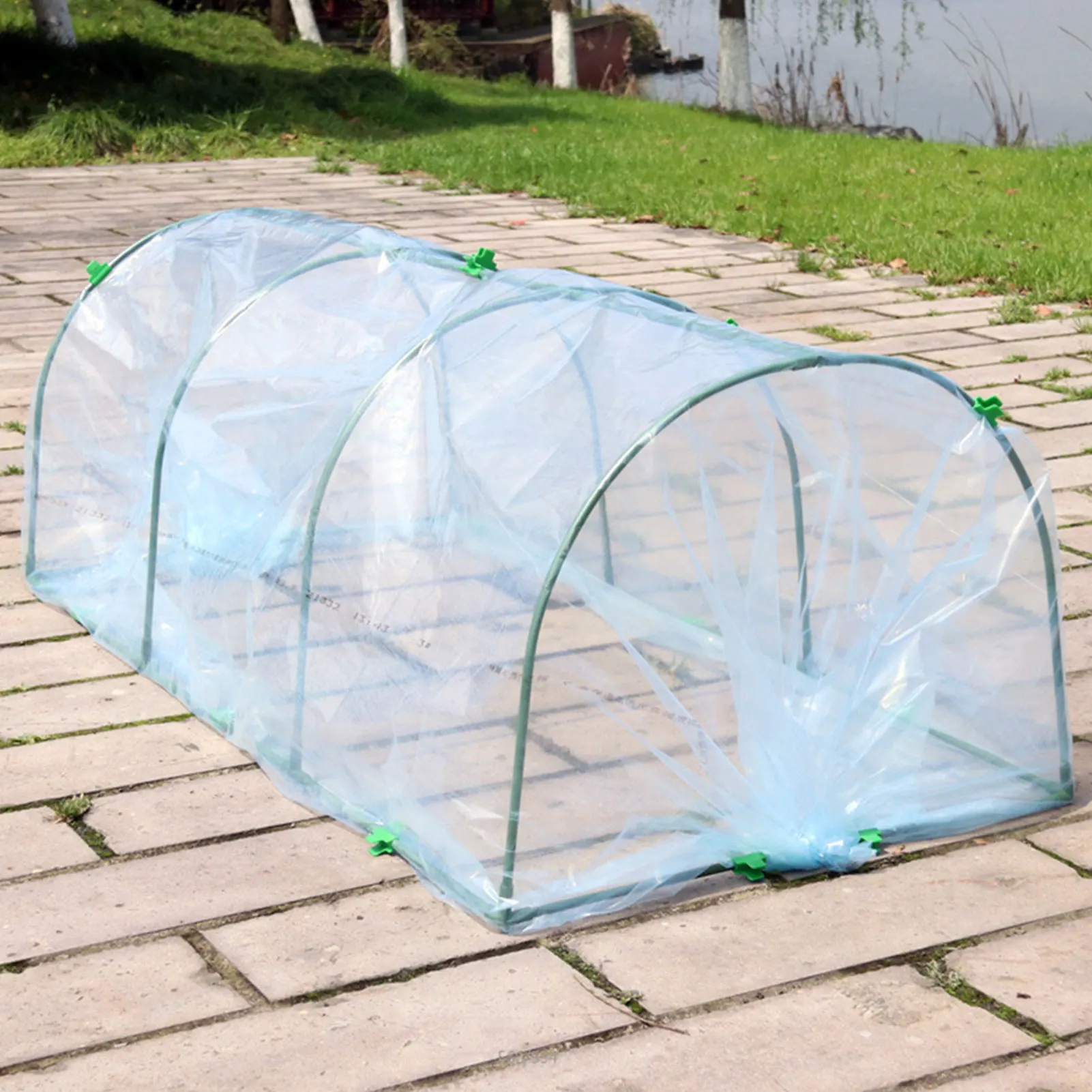 Garden-Mini-Greenhouse-Kit-Plant-Cover-with-Garden-Hoops-and-Clips ...