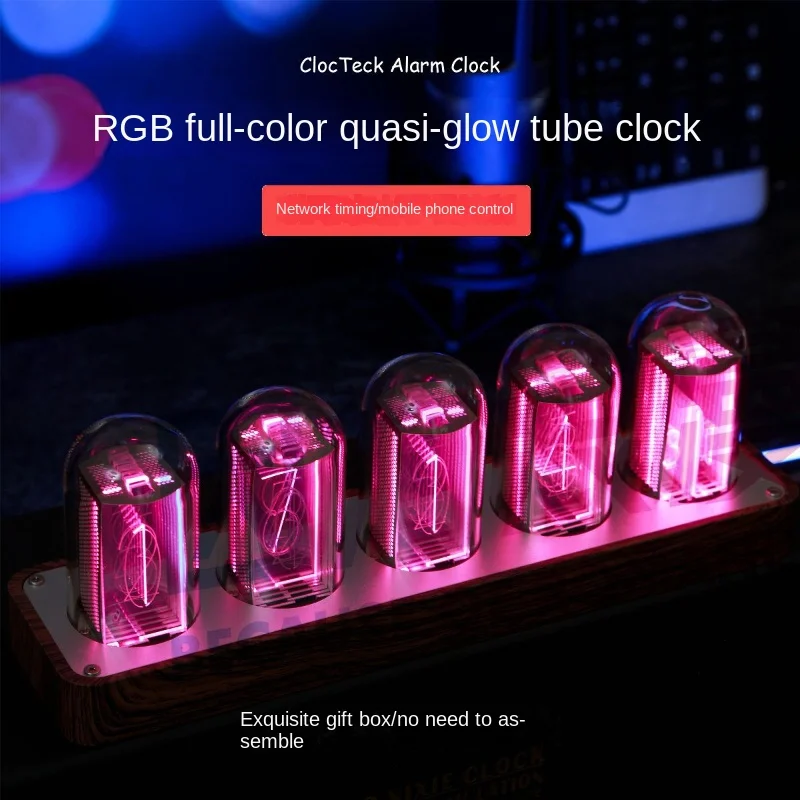 Return-RGB-Glow-Tube-Clock-LED-Silent-Glow-Tube-Desktop-Clocks-Free ...
