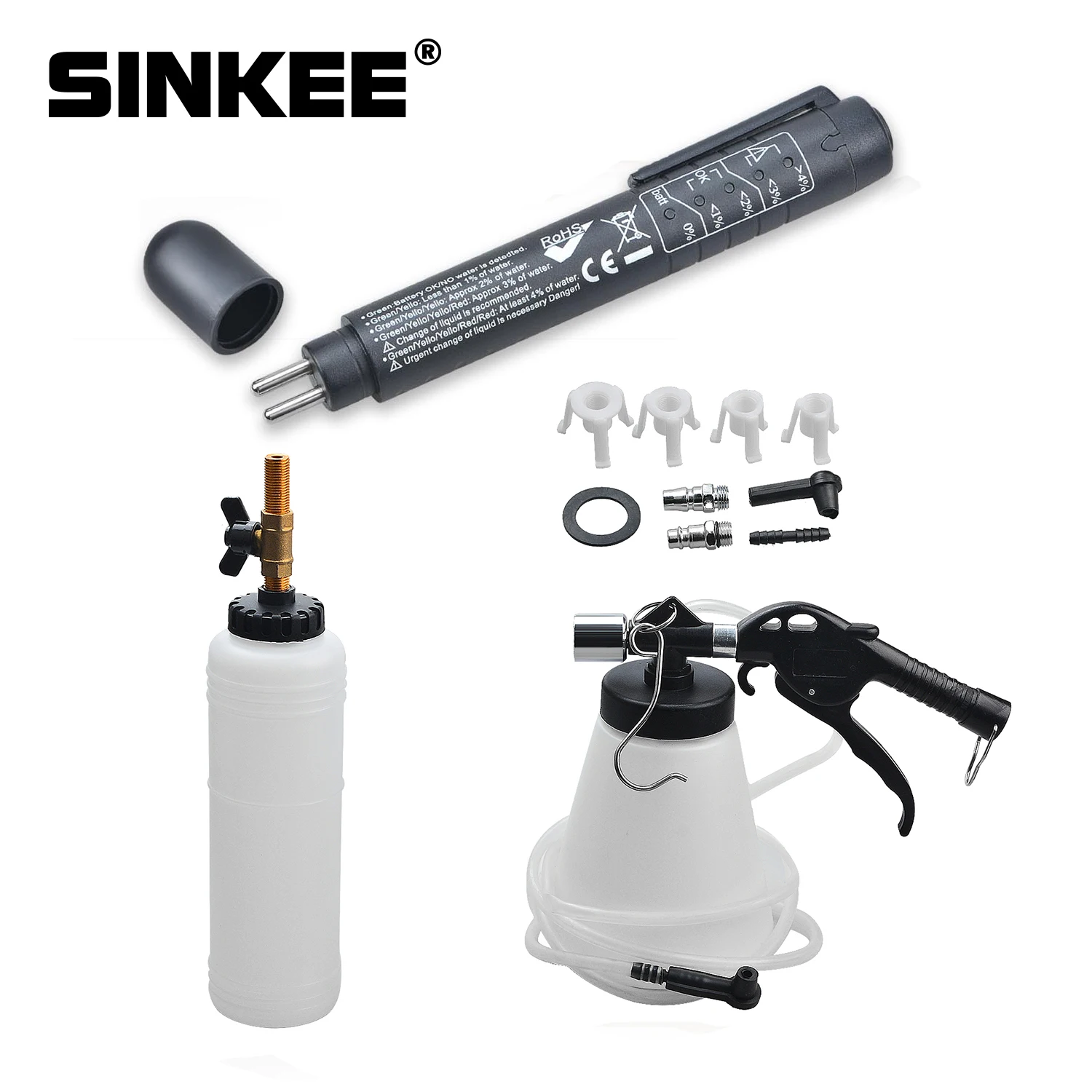 Hand Held Pneumatic Brake Fluid Bleeder Tools Kit Car Air Extractor ...