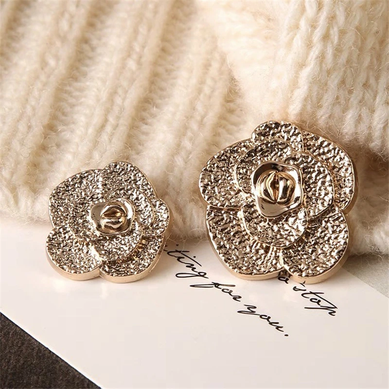 Decorative Buttons Sweater | Clothing Buttons Metal Flower - 10pcs ...