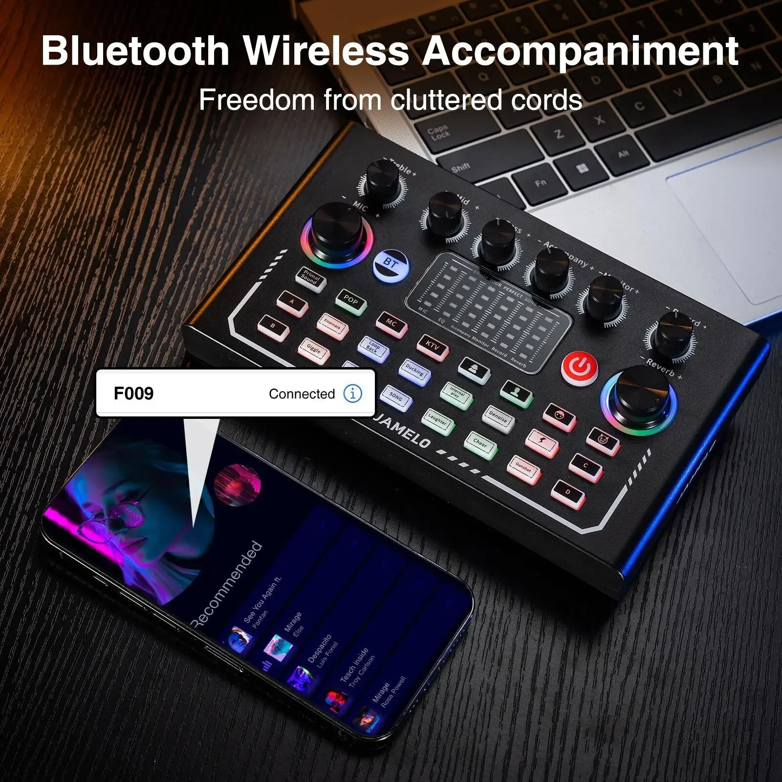 Pro Sound Card W/10 Fx & Voice Change - Jamelo F009 Mixer for Ios ...