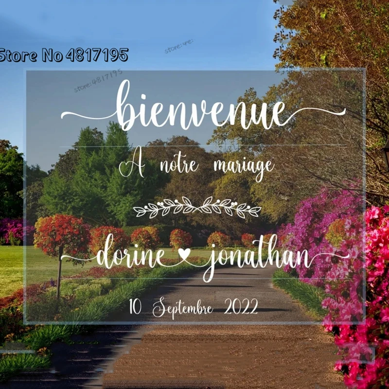 French Wedding Wall Stickers Love Connecting Each Name a Notre mariage ...
