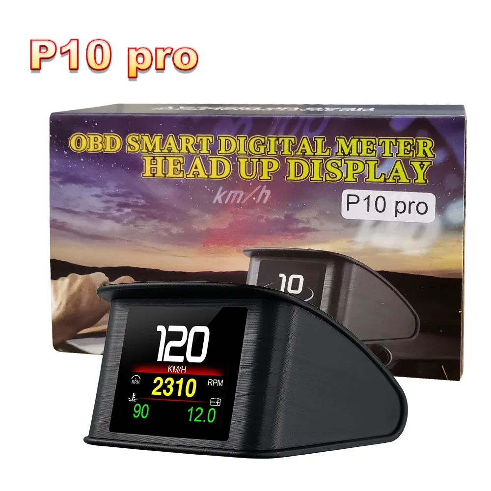 Universal-P10-Head-Up-Display-P10-Pro-HUD-Speedometer-OBD-Smart-Digital-Overspeed-Alarm-Engine ...