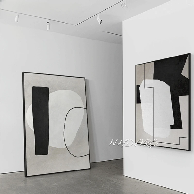 Scandinavian-Minimalist-Wall-Art-Black-and-White-Abstract-Blocky-Lines ...
