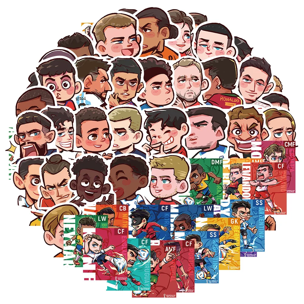 10-30-54Pcs-Football-star-Q-version-cartoon-Stickers-Waterproof-Decal ...