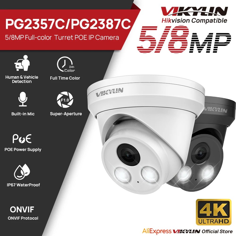 Vikylin-Security-IP-Camera-8MP-4K-Full-Color-5MP-ColorVu-POE-Human ...
