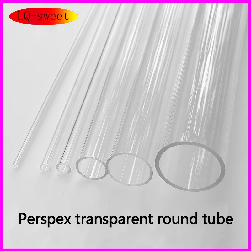 Perspex Transparent Round Tube 50cm Length 16mm~110mm Acrylic Tube High ...