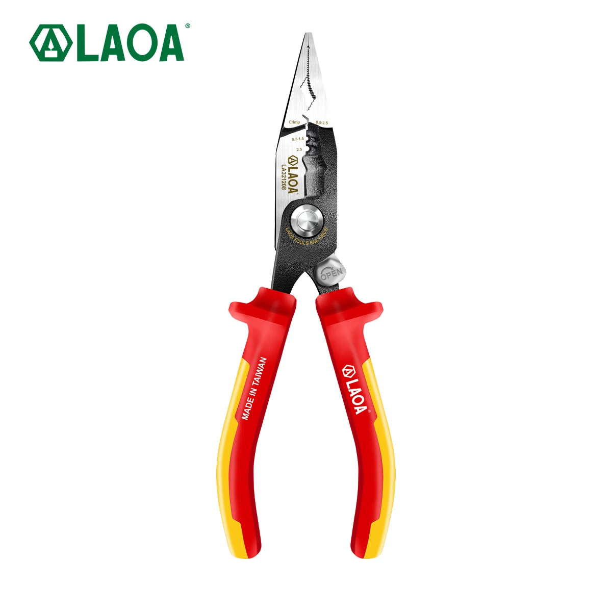 LAOA-Insulated-Pliers-VDE-8-Inch-Needle-Nose-Pliers-High-Voltage-Resistance-1000V-Wire-Cutter ...