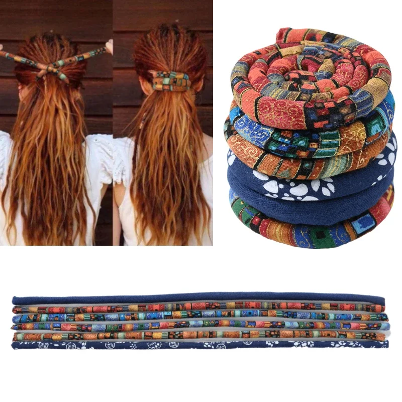 6-Boho-Hair-Accessories-Bendable-Hair-Bands-Ethnic-Style-Hair-Ropes ...