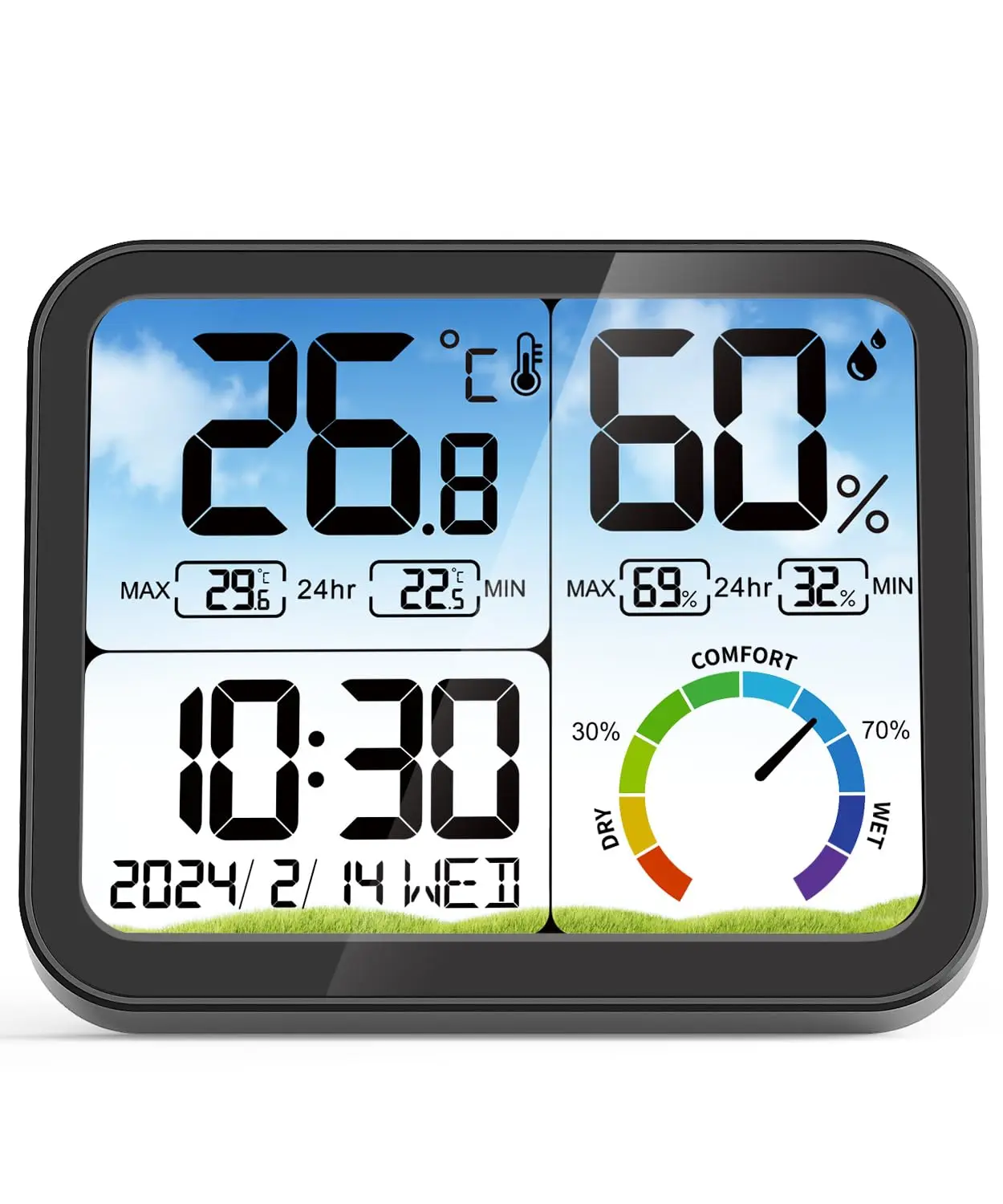 LCD-Digital-Temperature-Humidity-Meter-Large-Display-Home-Thermometer ...