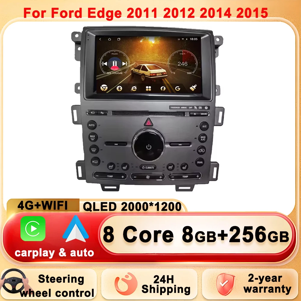 Car Android For Ford Edge 2011 2012 2014 2015 Multimedia Player HDR ...