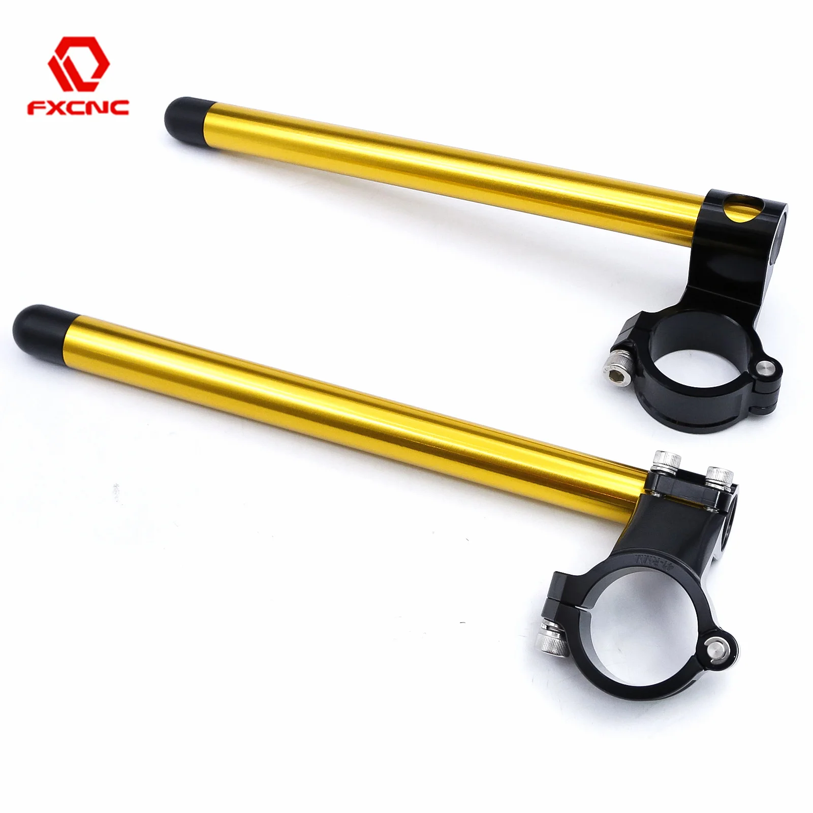 Gold Motorcycle Handlebar Racing Adjustable Cnc 37 41 45 48 50 Mm 2 ...