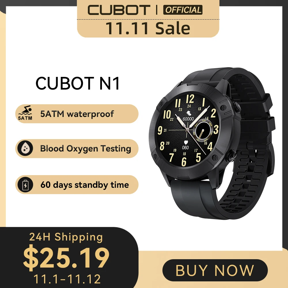 Cubot N1 Smart Watch Women 5atm Waterproof Smartwatch For Men Blood ...