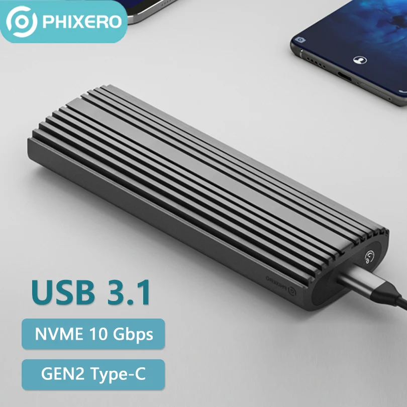 Phixero M.2 Nvme Ssd Enclosure Ngff Sata Achi Pcie Hd External Hard ...