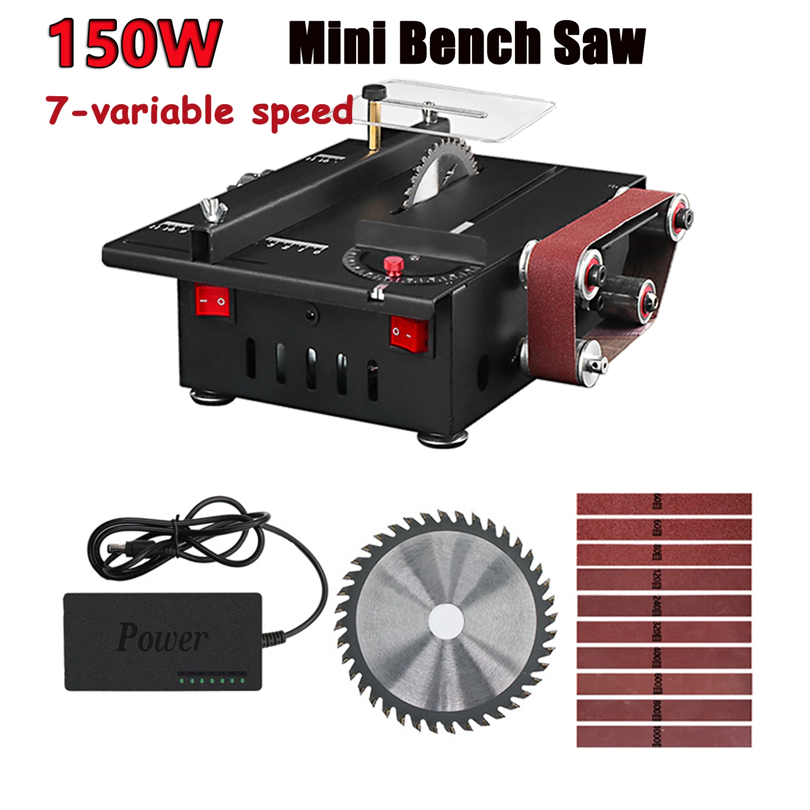 150W-Mini-Bench-Saw-and-Belt-Sander-Variable-Speed-Circular-Table-Saw ...