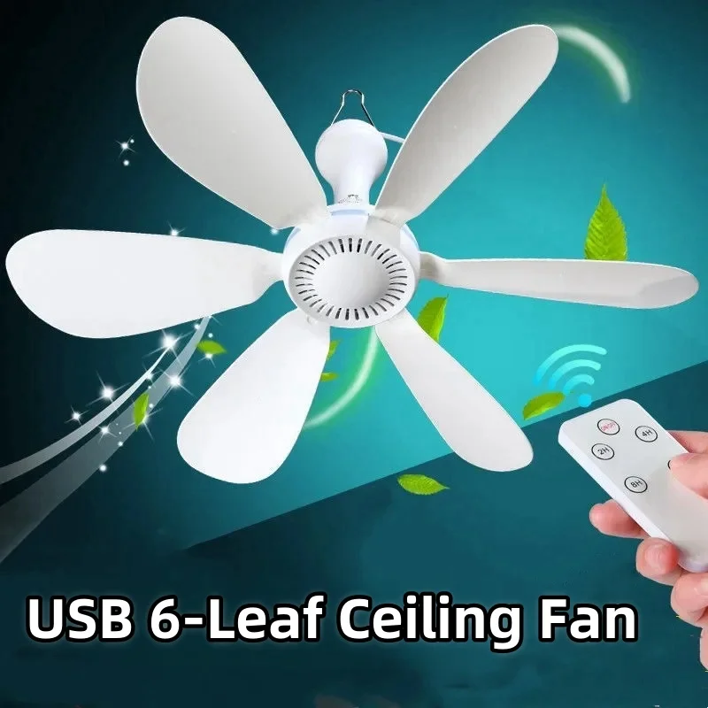 2024-New-Usb-Portable-Wind-Ceiling-Fan-with-Remote-Control-Timing ...
