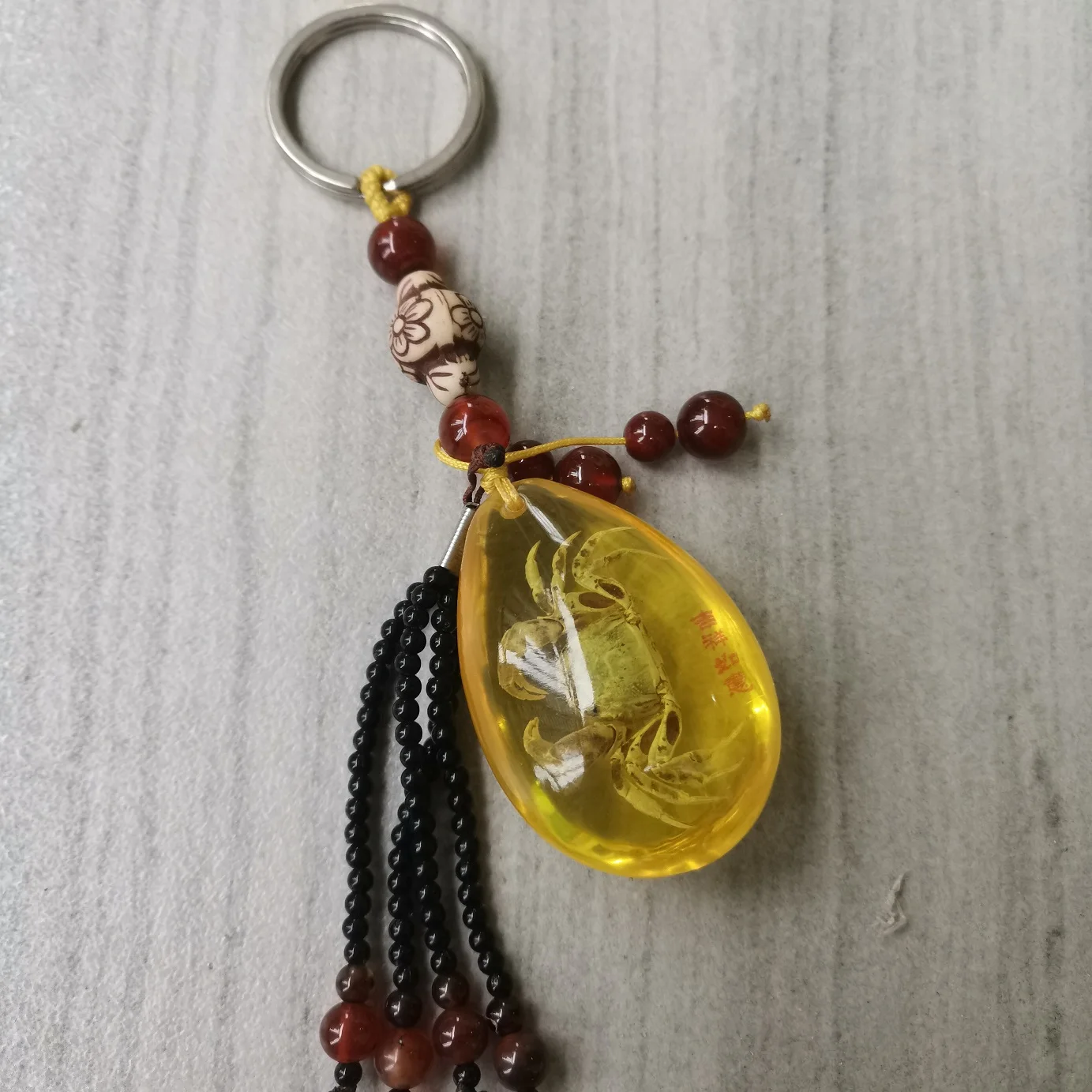 13pcs Keychain Amber Insect Black Scorpion Amber Resin Adjustable ...