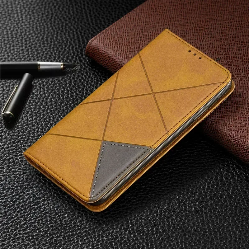 Magnetic Wallet Leather Flip Phone Cover for Galaxy A36 5G (Light Brown)
