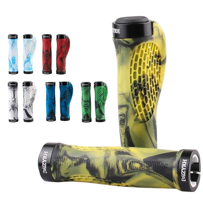 MTB-Handlebar-Grips-Bicycle-Lock-on-Handles-Cuffs-Mountain-Bike-Soft ...