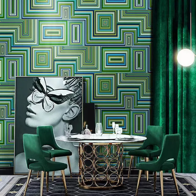 Modern Geometria Labirintus Falkapocs -Tekercs Vízálló Retroflex Minta ...