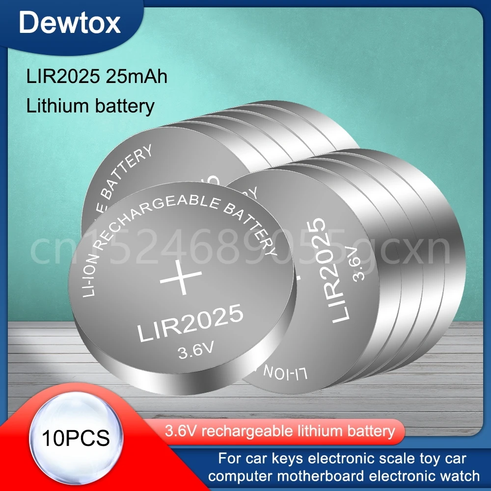 High-quality-NEW-10PCS-LIR2025-3-6V-Button-Coin-Cell-Battery-LIR2025 ...