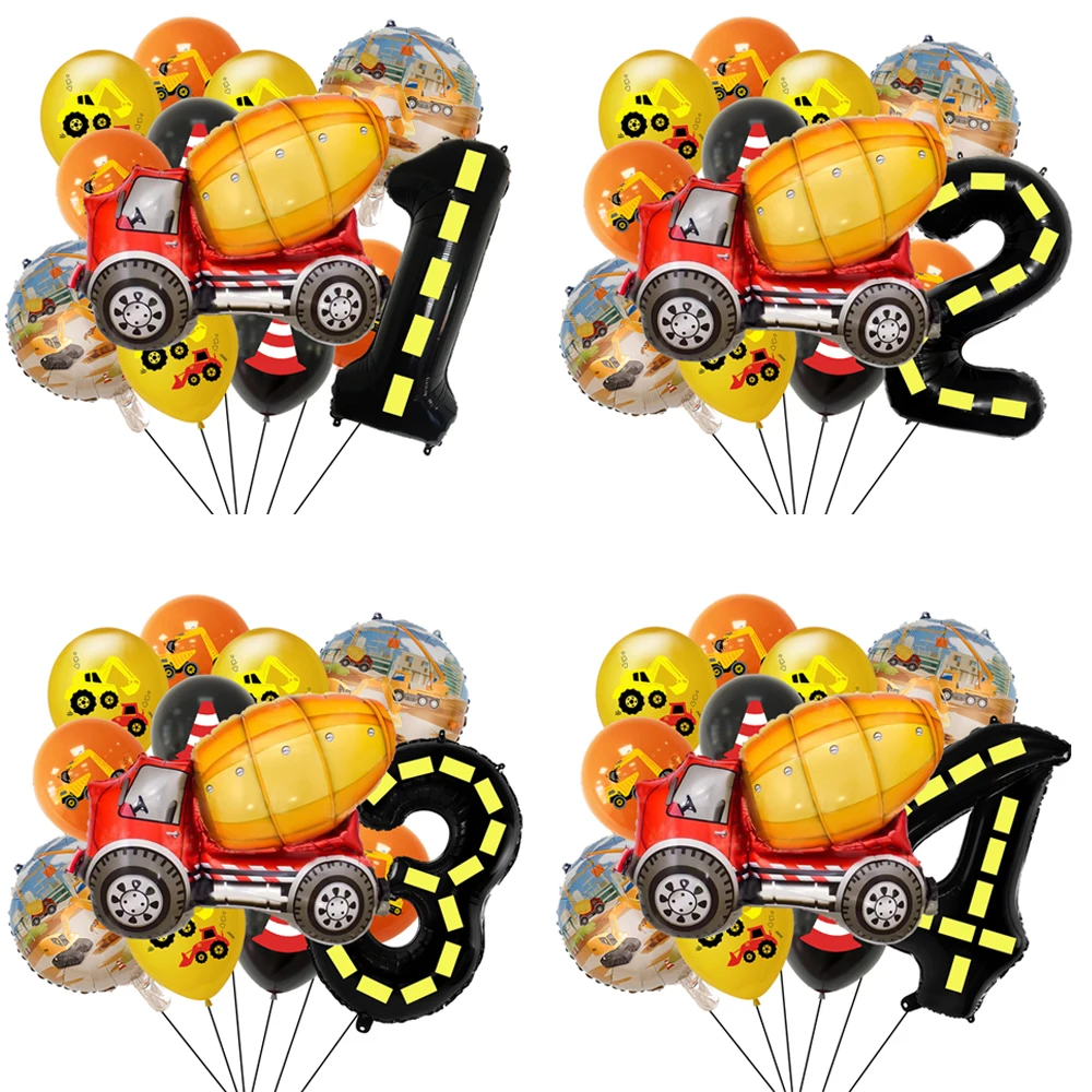 Construction Party Balloon Excavator Truck Balloon Inflatable Balloons ...