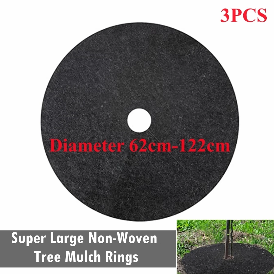 3PCS-Super-Large-62cm-122cm-Non-Woven-Tree-Mulch-Ring-Weeding-Barrier ...