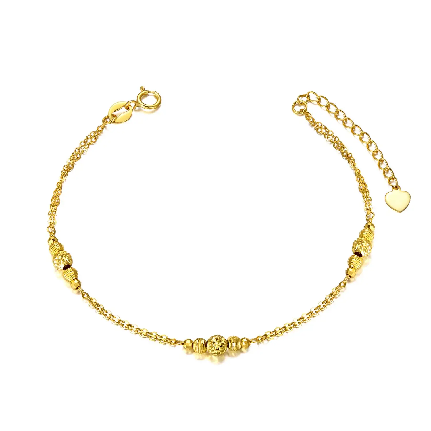 YFN-18K-Gold-Bracelets-for-Women-Dainty-Yellow-Gold-Diamond-Cut-Ball ...