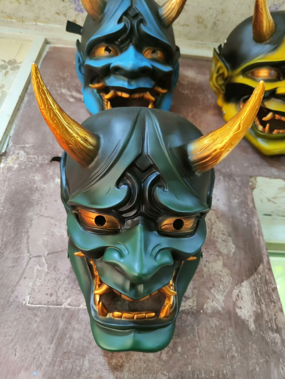 Hannya Mask Resin Horror Demon Ghost Samurai Oni Mask Novelty Prajna ...
