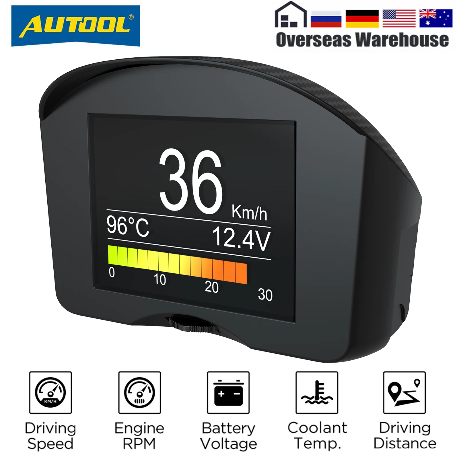 Autool X50 Plus Obd2 On-board Computer Car Obd2 Head-up Display Hud Obd ...