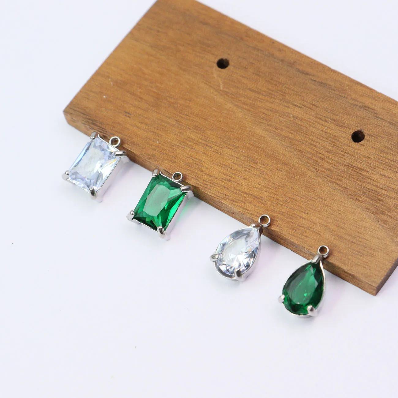 3pcs-Stainless-Steel-Shiny-CZ-Stones-Tear-Jewelry-Charms-Pendant-DIY ...