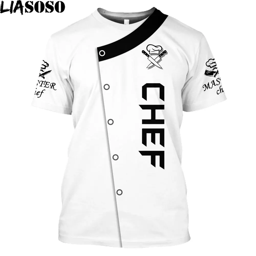LIASOSO-Chaqueta-de-Chef-Unisex-para-hombre-camisetas-de-Chef-uniforme ...