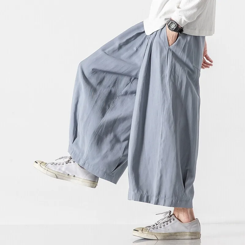 2025 Summer Pants Men Japanese Style Harajuku Haori Wide Leg Pants Male ...