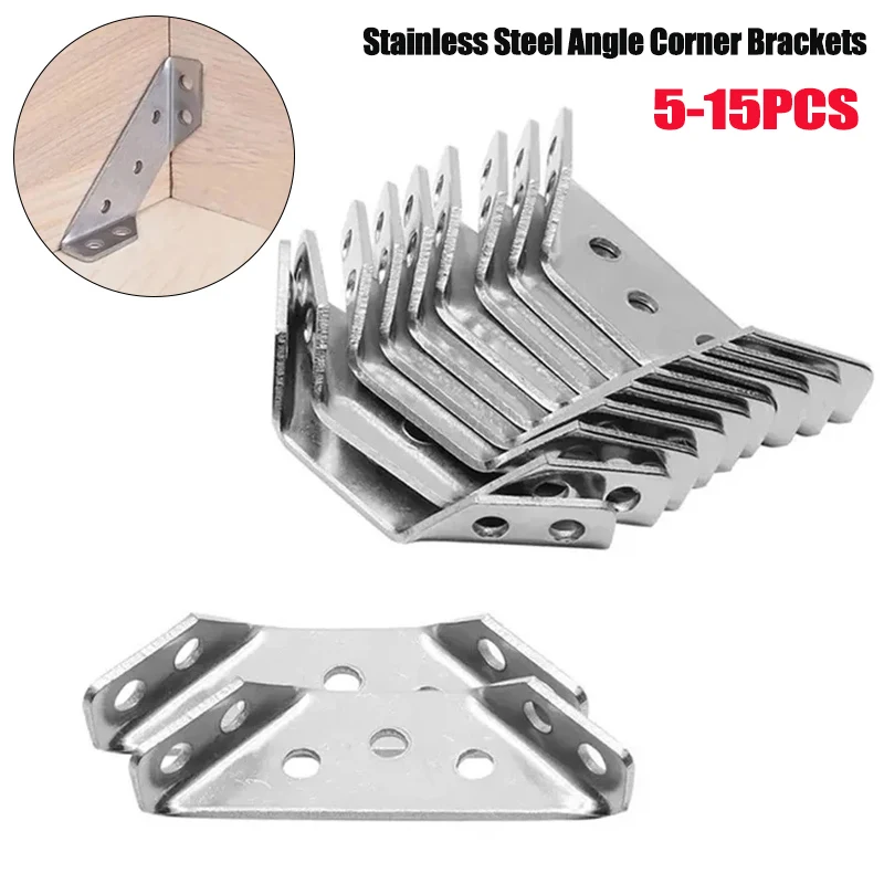 5-15pcs-Universal-Stainless-Steel-Angle-Corner-Brackets-Furniture ...