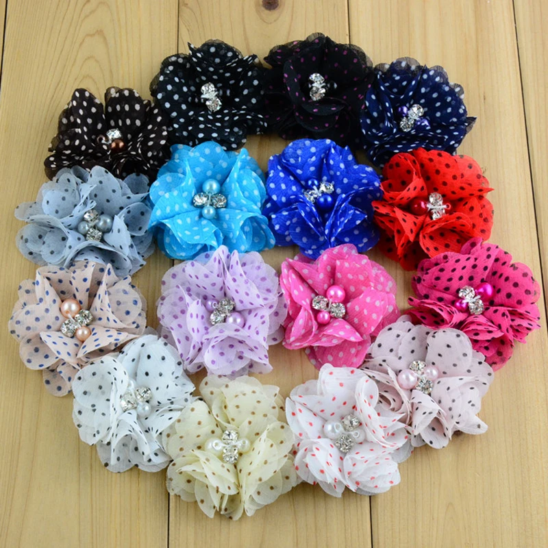 10pcs-2-Pearl-Mesh-Gauze-Flower-Artificial-Flower-Silk-Flower-Head-For ...