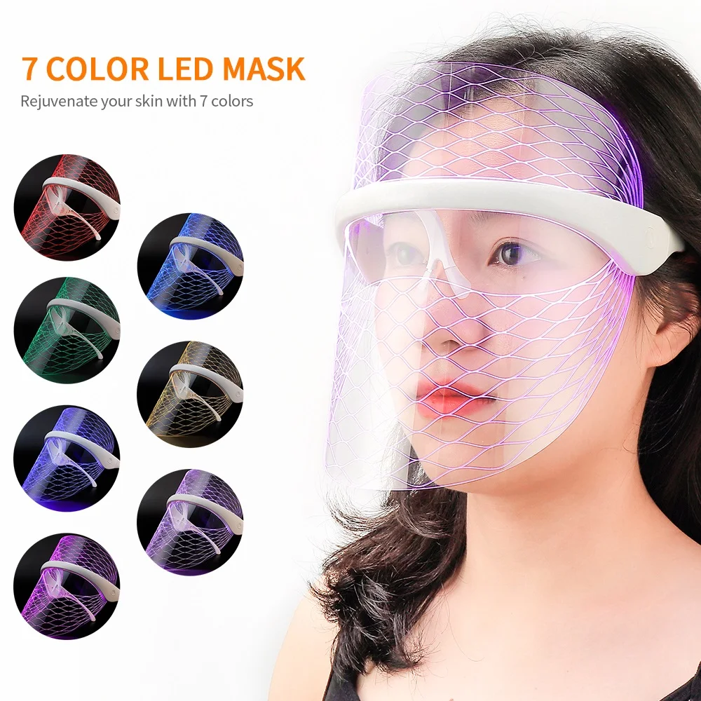 7 Colors Light Led Facial Mask Usb Charging Mask Photon Therapy Anti ...