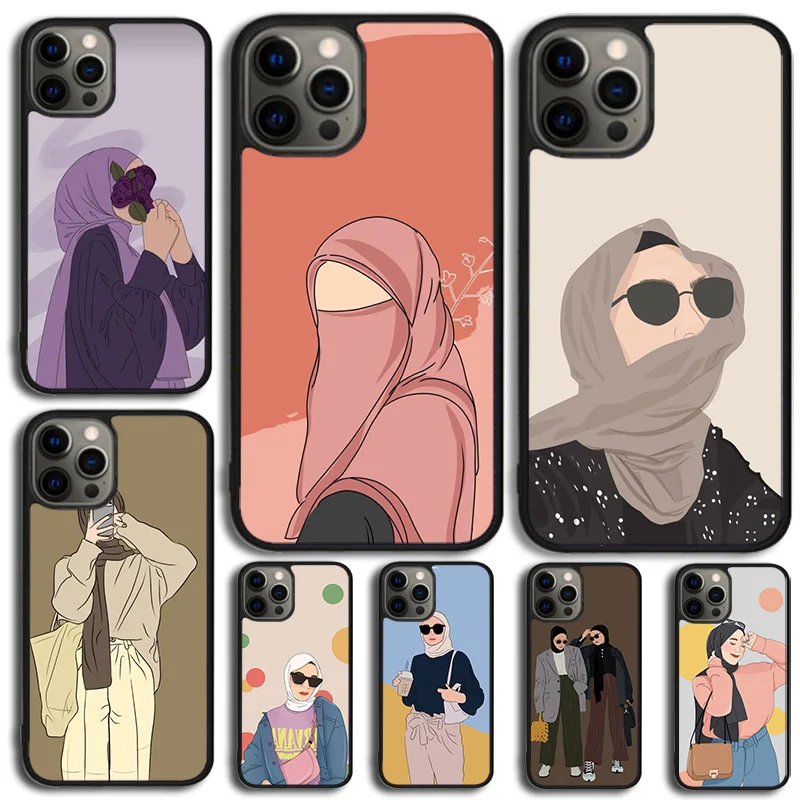 Hijab-Face-Muslim-Islamic-Woman-Gril-Eyes-Phone-Case-For-iPhone-15-14 ...