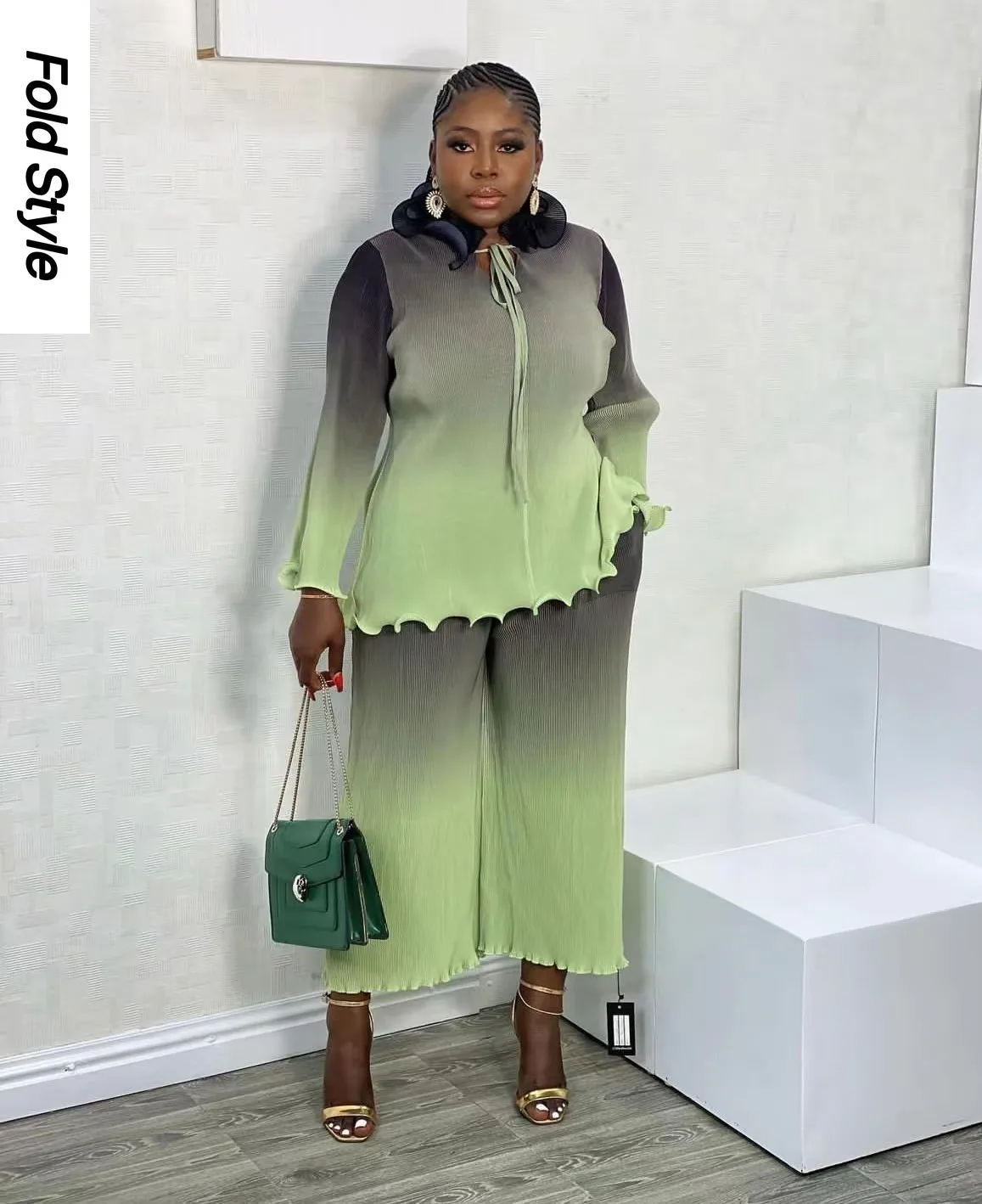 Miyake-Pleated-Casual-Gradient-Color-Pants-Set-2024-Autumn-New-Casual ...