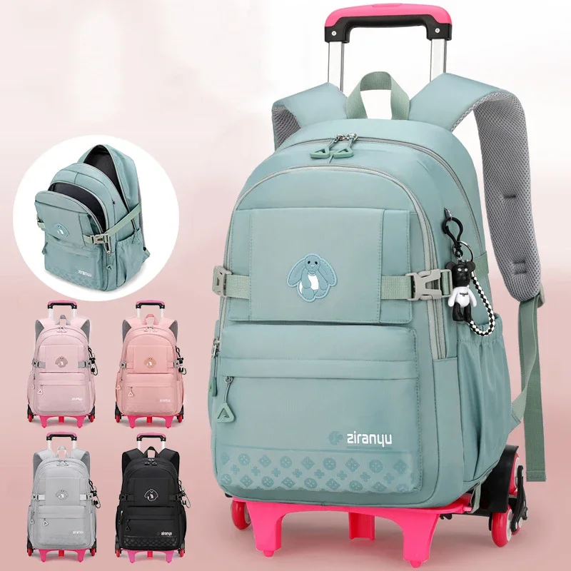 Children-School-Backpack-with-Wheels-Kids-Trolley-School-Bag-for ...