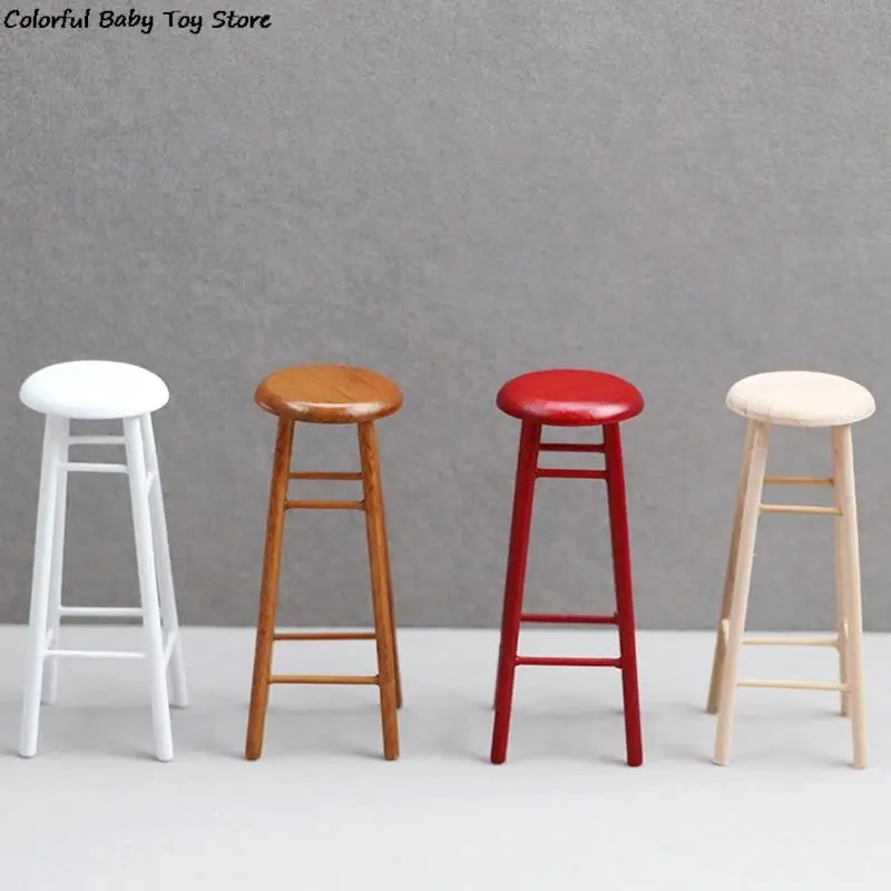 1-12-Dollhouse-Miniature-High-Stool-Bar-Stool-Small-Round-Stool-Pocket ...