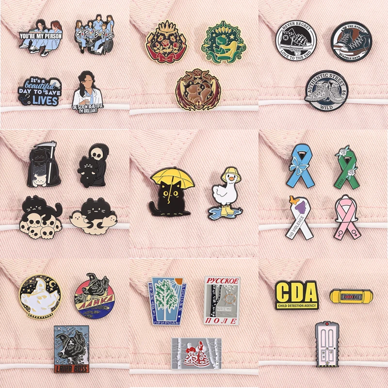 2-4pcs/set Space Dog Laika Enamel Pins Matryoshka Dolls TV Shows Cute ...