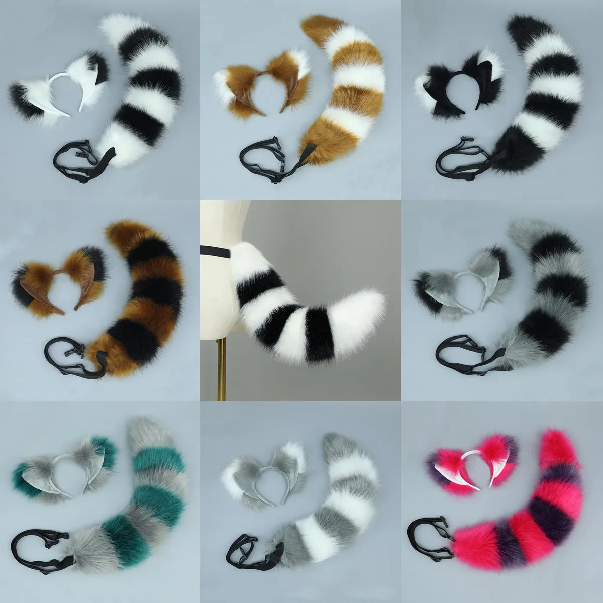 Simulated Animal Furry Fox Tail and Ear Women's Cosplay Prop Lolita ...