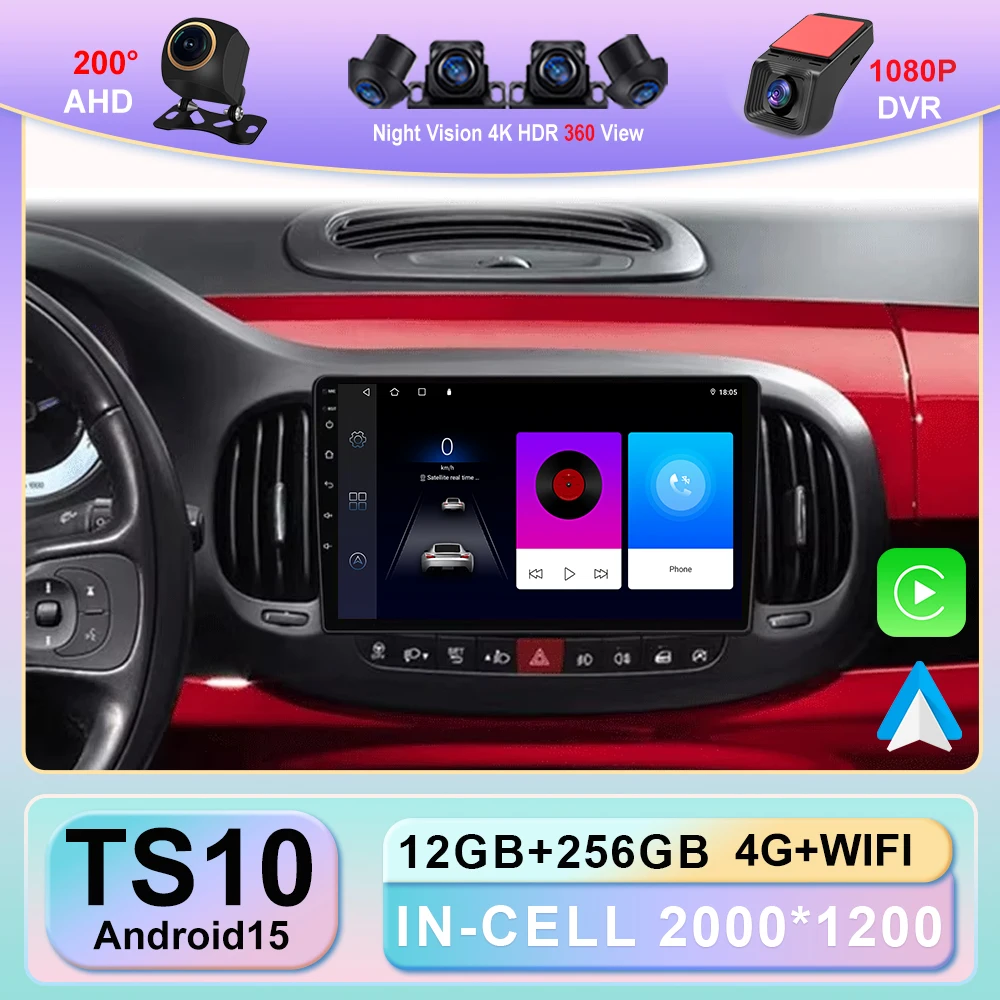 wireless Carplay Android Auto For Fiat 500L Egea Doblo 2012-2017 Car ...