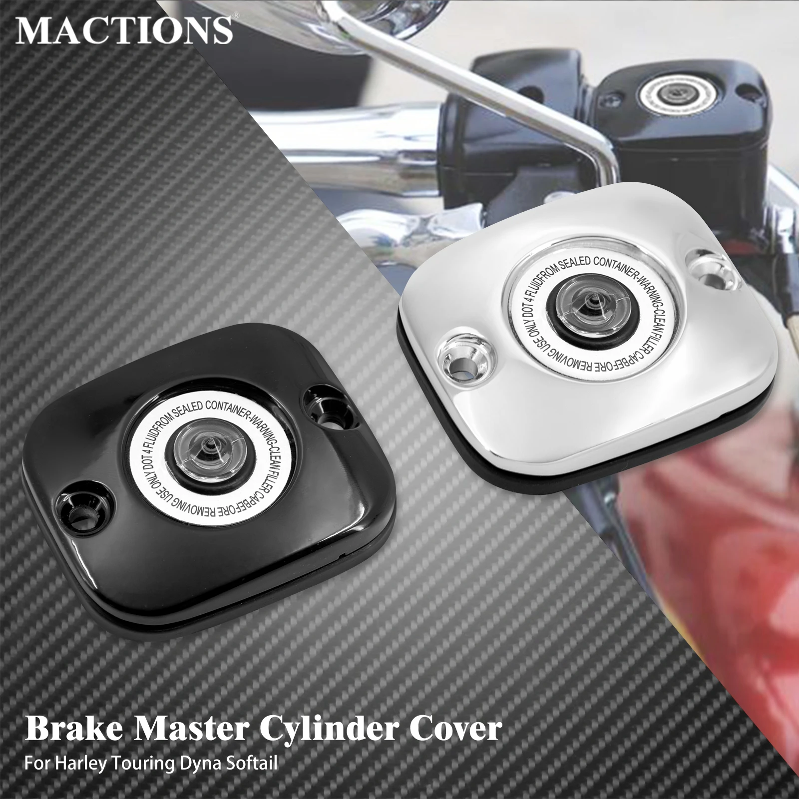 Motorrad-Vorderrad-bremse-Haupt-brems-zylinder-abdeckung-schwarz-chrom ...